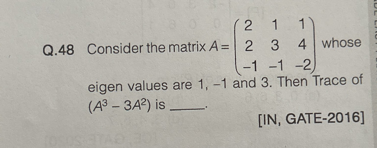 Consider the matrix $A = 2 1 1 2 3 | StudyX