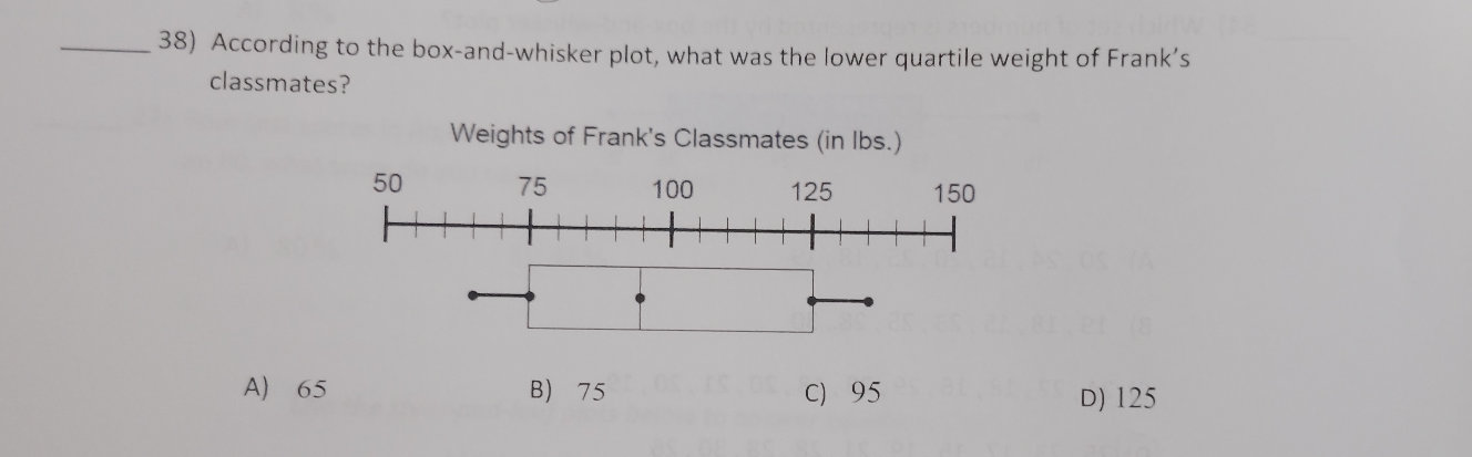 38) According to the box-and-whisker plot, | StudyX
