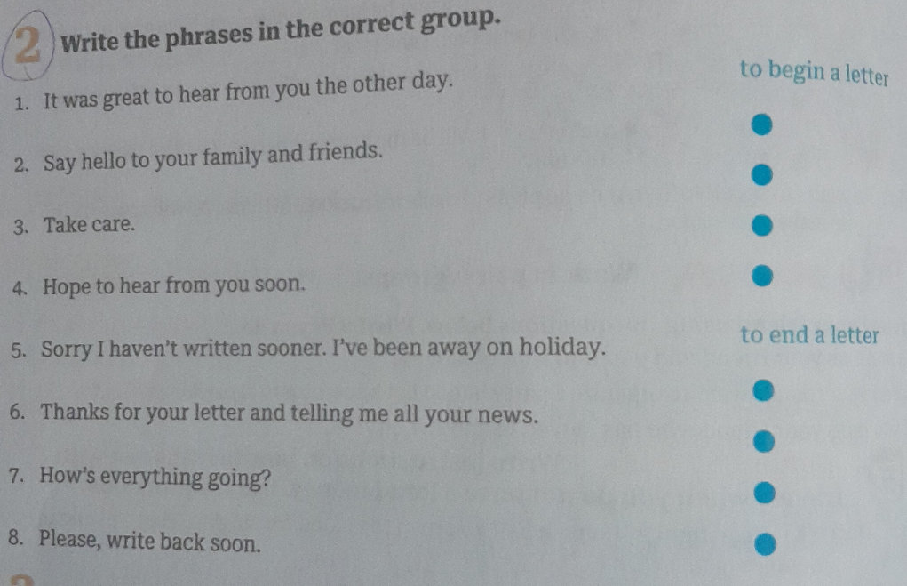 Write the phrases in the correct group. | StudyX