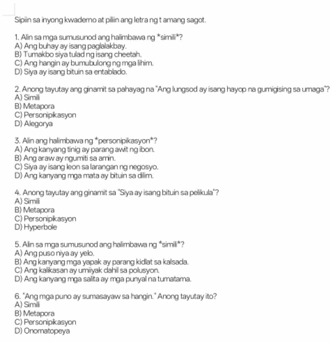 1. Alin sa mga sumusunod ang halimbawa ng | StudyX