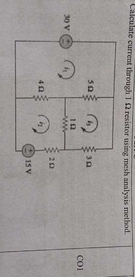 Calculate current through 1 $ $ resistor | StudyX