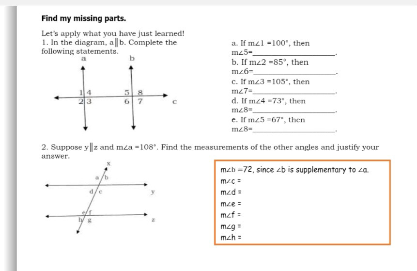 Find my missing parts. Let's apply what you | StudyX