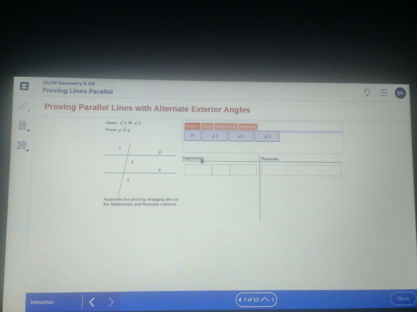 Proving Parallel Lines with Alternate | StudyX