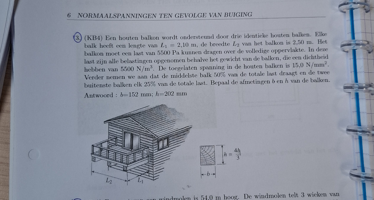 3. (KB4) Een houten balkon wordt ondersteund | StudyX