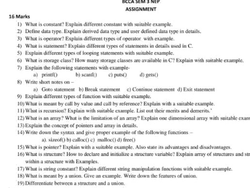 1) What is constant? Explain different | StudyX