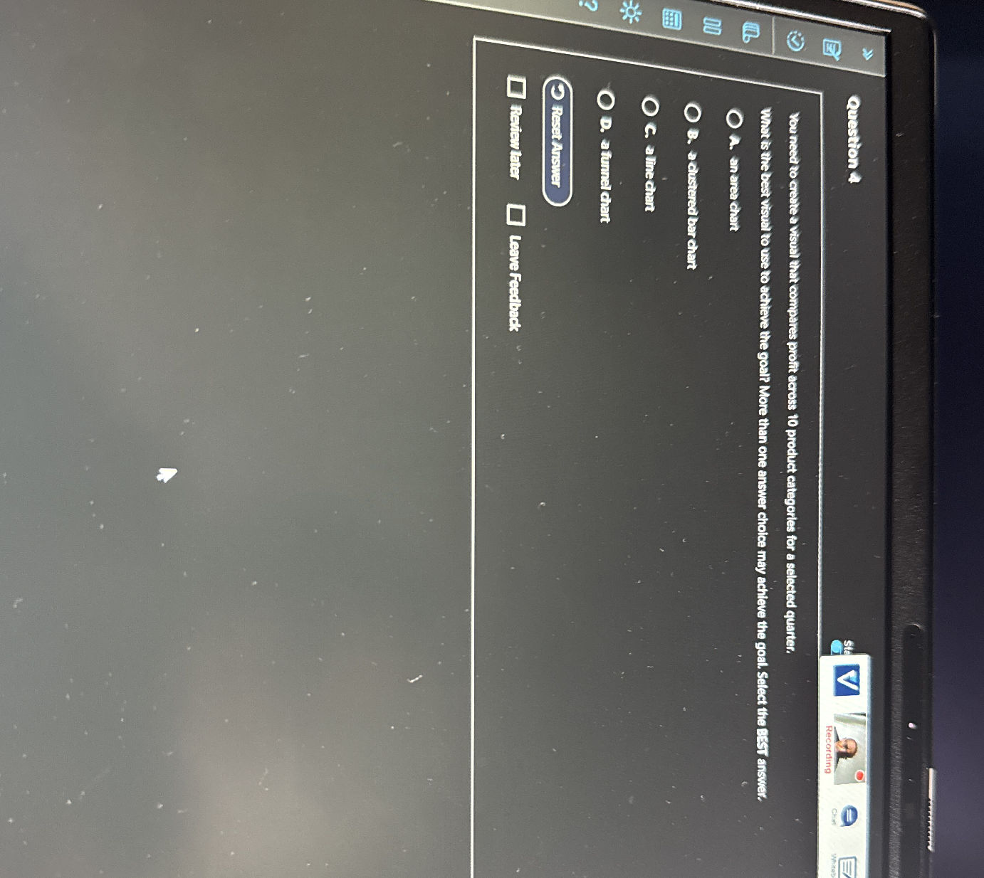 You need to create a visual that compares | StudyX