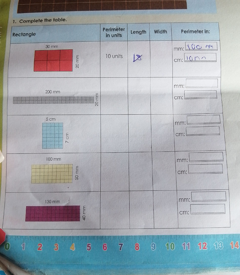 1. Complete the table. | Rectangle | | StudyX