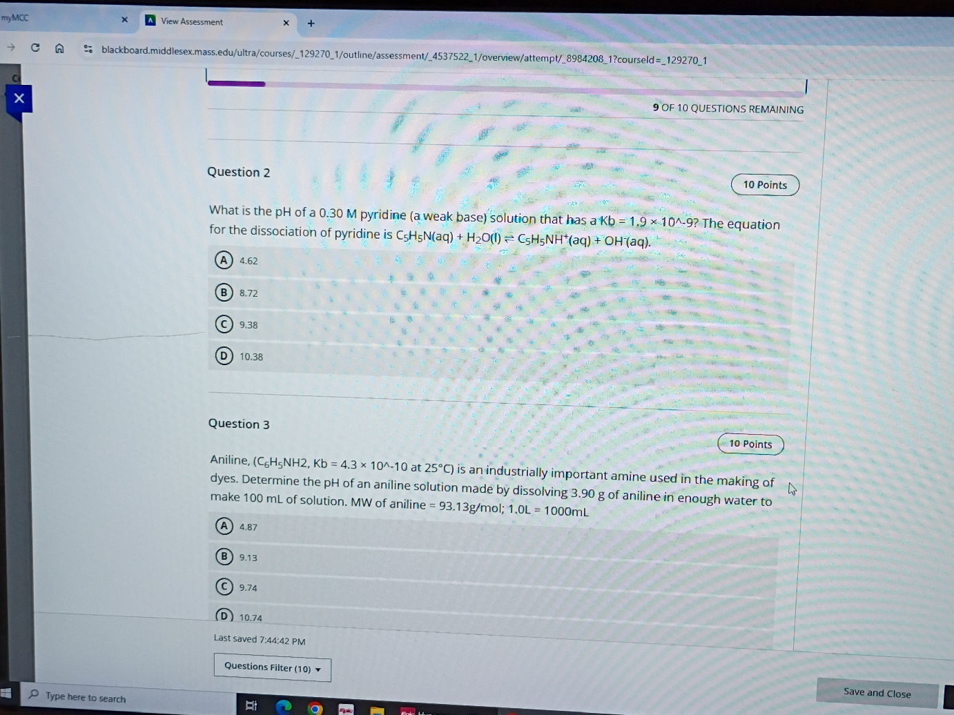 What is the pH of a $0.30\ M$ pyridine (a | StudyX