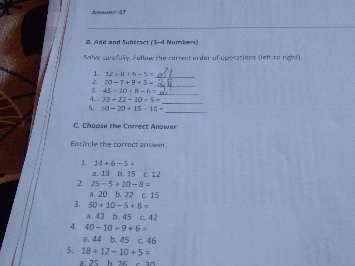 Answer: 47 B. Add and Subtract (3–4 | StudyX
