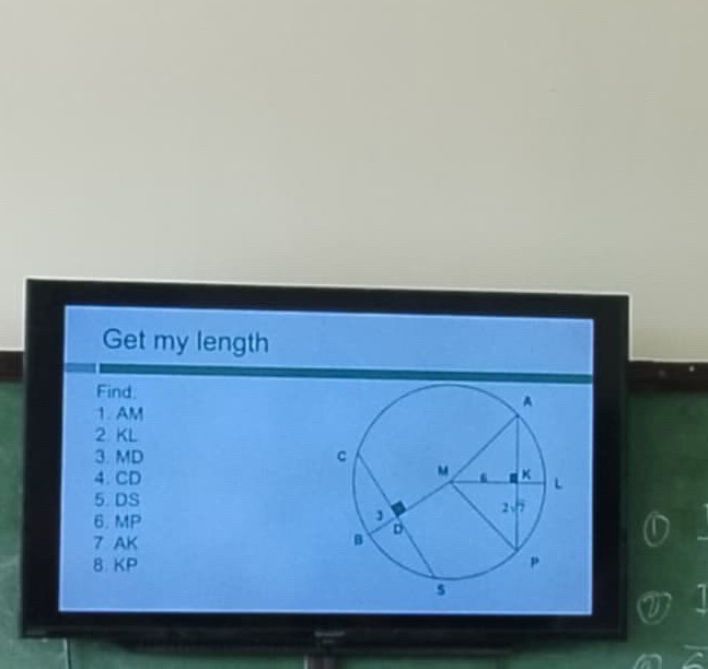 Get my length Find: 1. AM 2. KL 3. MD 4. CD | StudyX