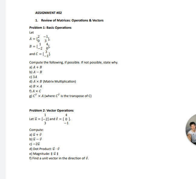 Problem 2: Vector Operations Let $${u} = 1 | StudyX