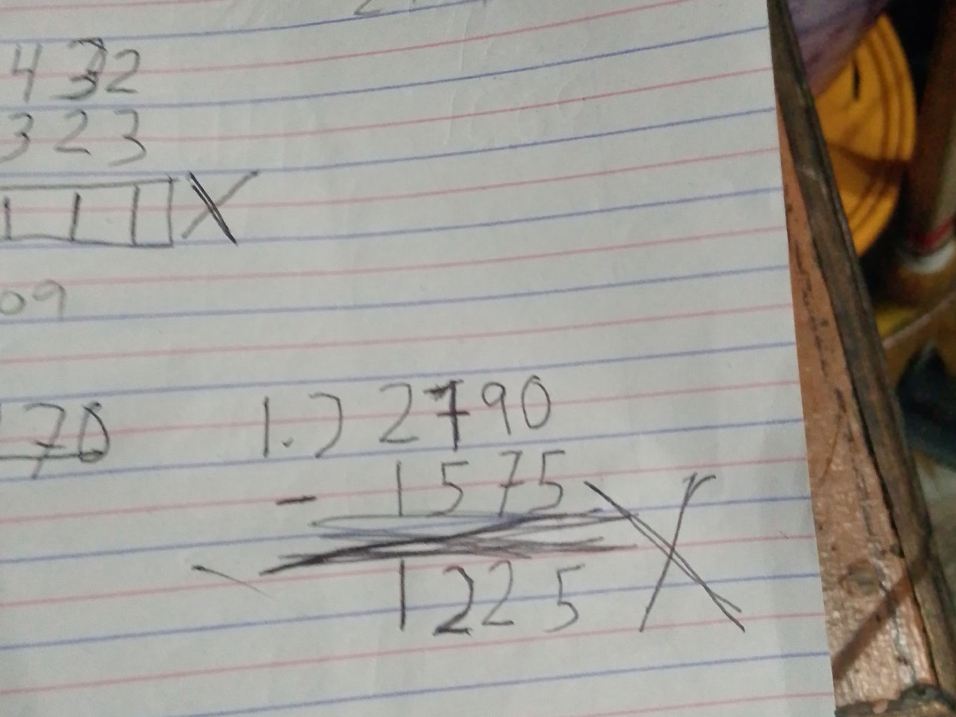 The image shows handwritten arithmetic | StudyX