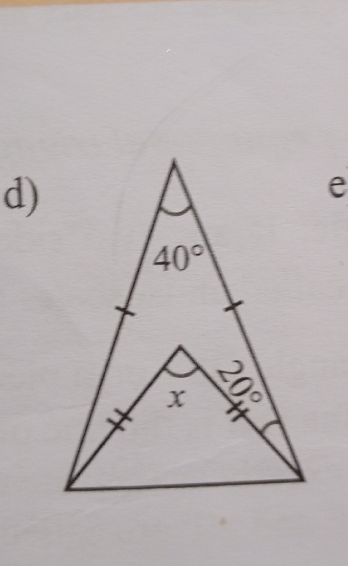 d) Find the value of $x$ based on the | StudyX