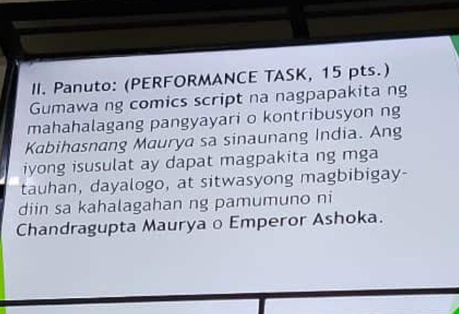 II. Panuto: (PERFORMANCE TASK, 15 pts.) | StudyX