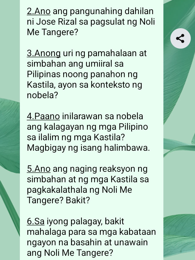 2. Ano ang pangunahing dahilan ni Jose Rizal | StudyX