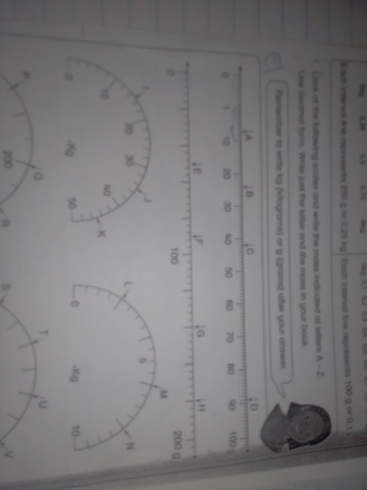 Look at the following scales and write the | StudyX