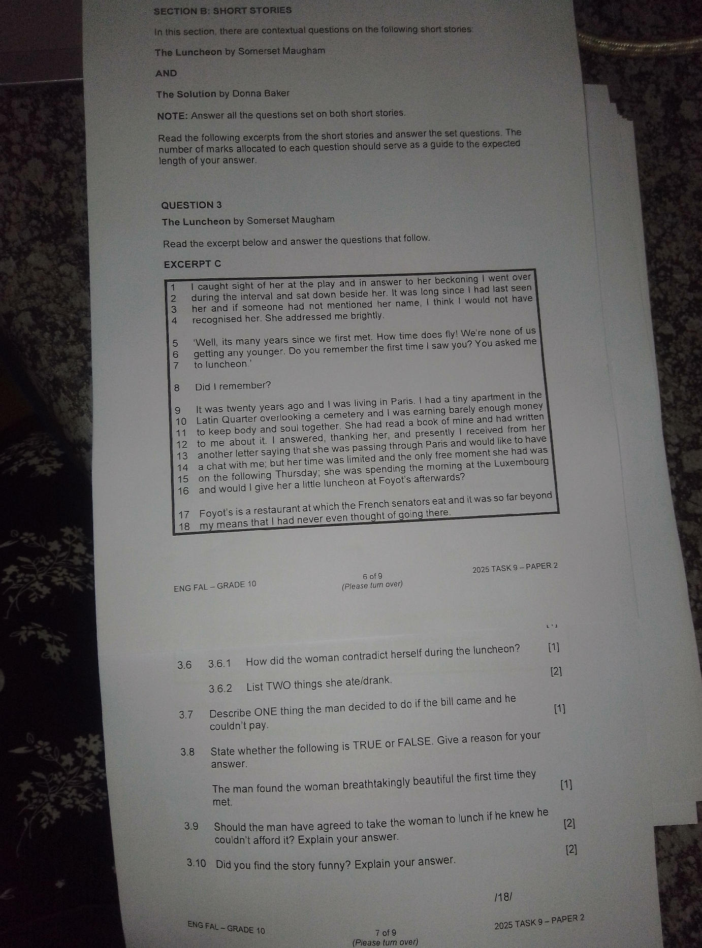 SECTION B: SHORT STORIES In this section, | StudyX