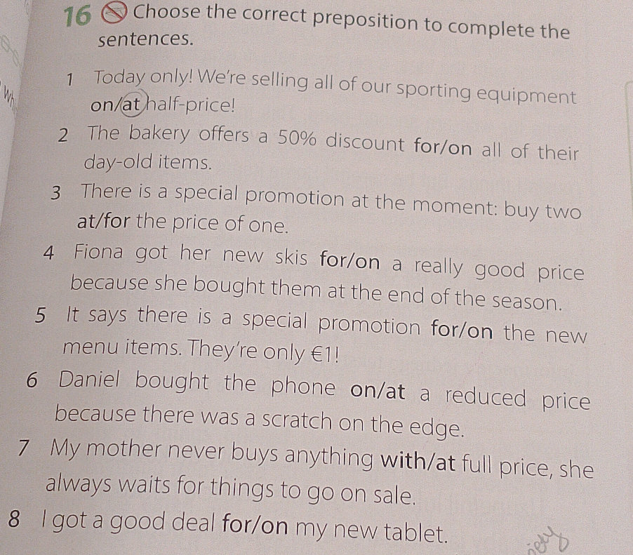 16 Choose the correct preposition to | StudyX