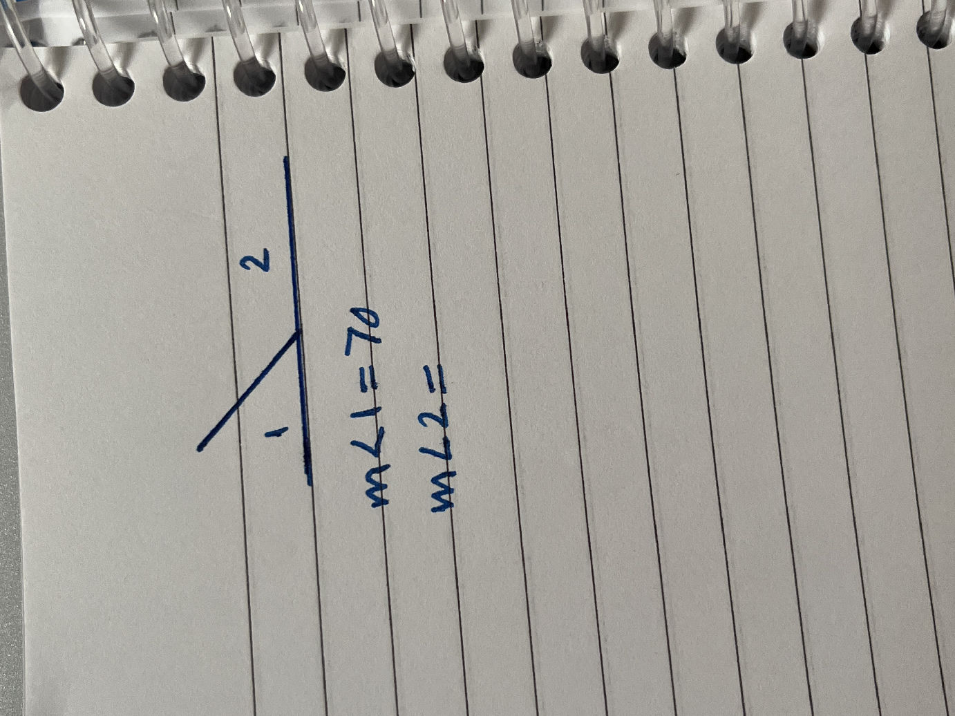 The image shows two adjacent angles, $ 1$ | StudyX