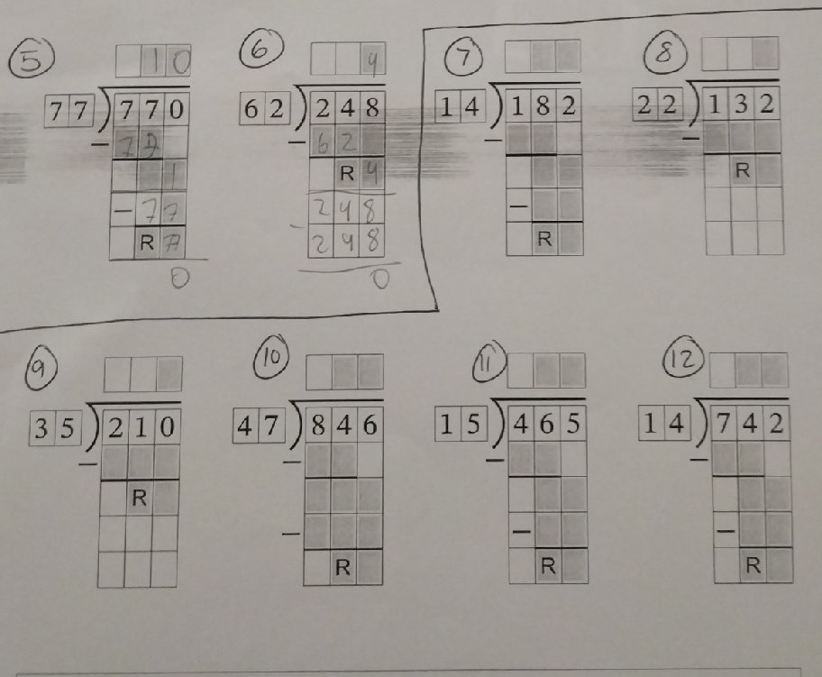 Complete the long division problem for $742 | StudyX
