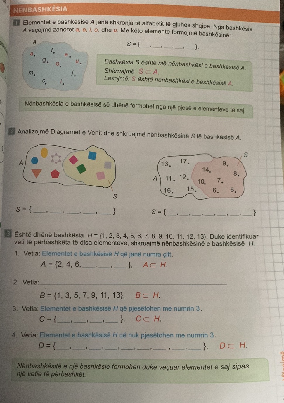 Elementet e bashkësisë A janë shkronja të | StudyX