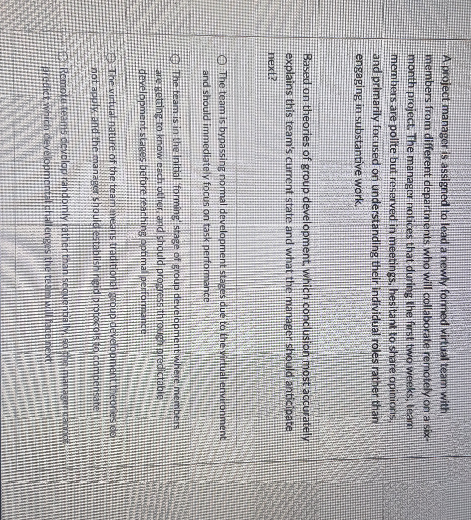 A project manager is assigned to lead a | StudyX