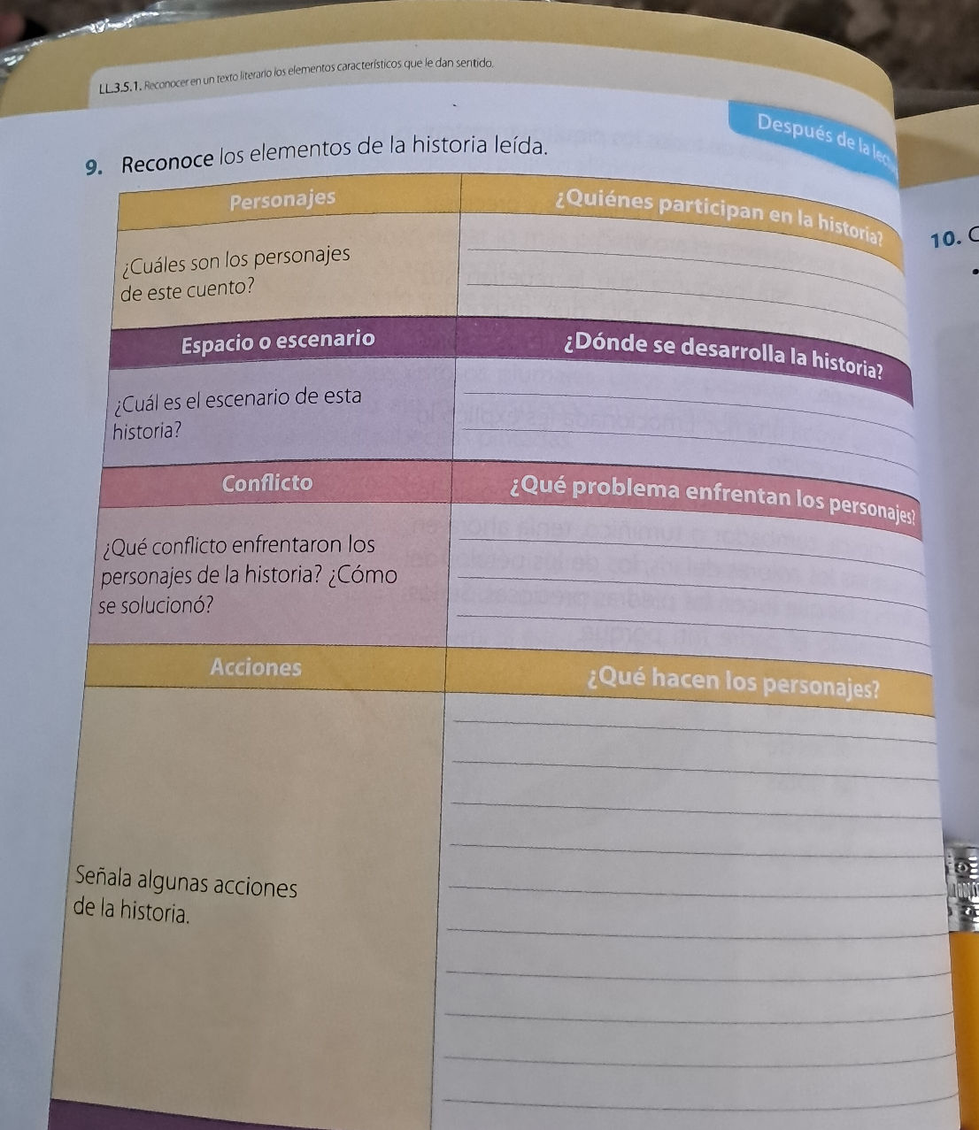 9. Reconoce los elementos de la historia | StudyX