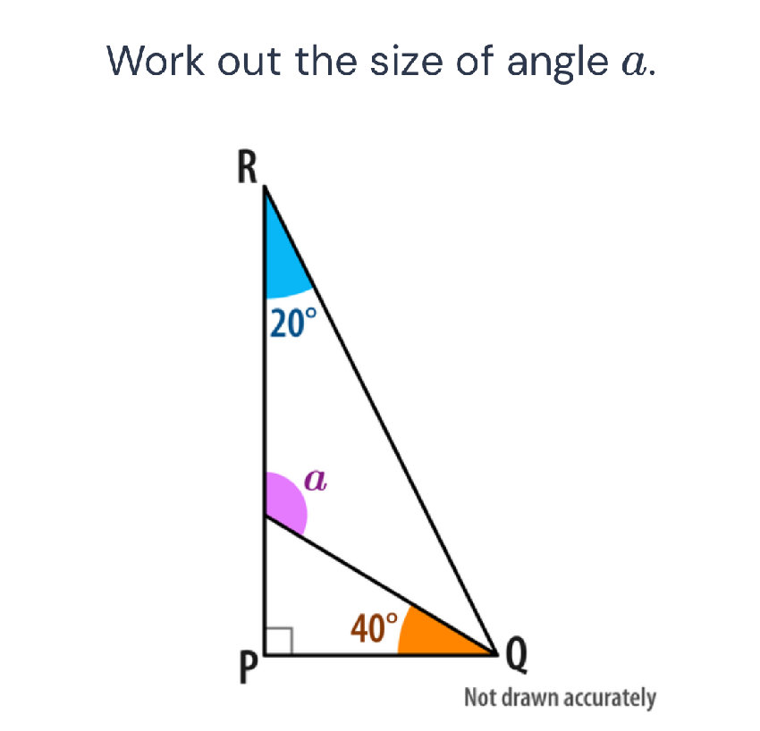 Work out the size of angle $a$. [Diagram | StudyX