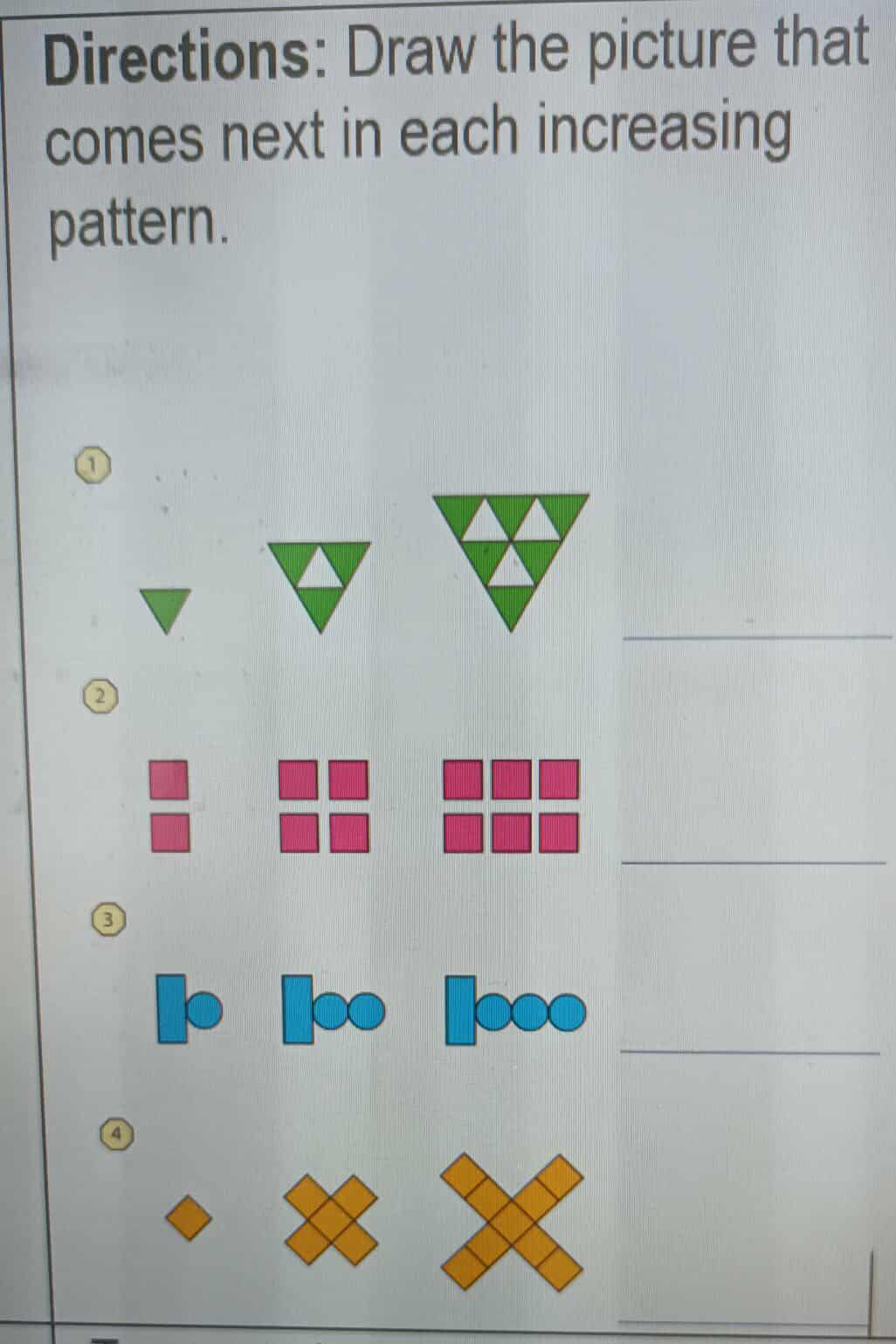 Directions: Draw the picture that comes next | StudyX