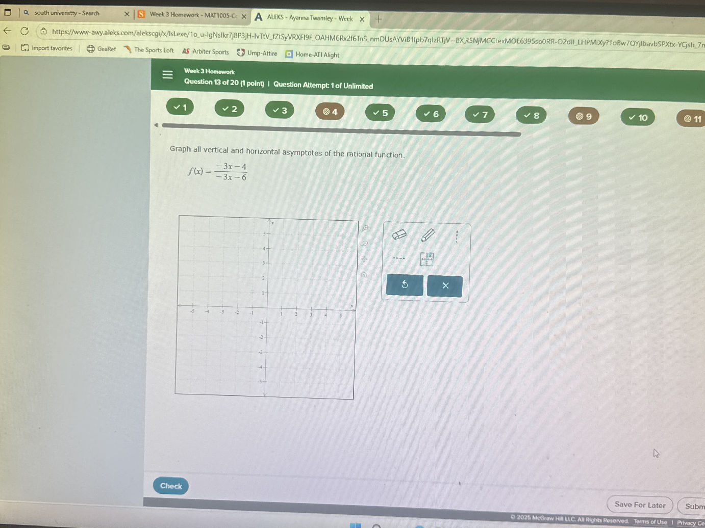 Graph all vertical and horizontal asymptotes | StudyX