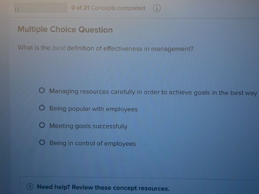 What is the best definition of effectiveness | StudyX