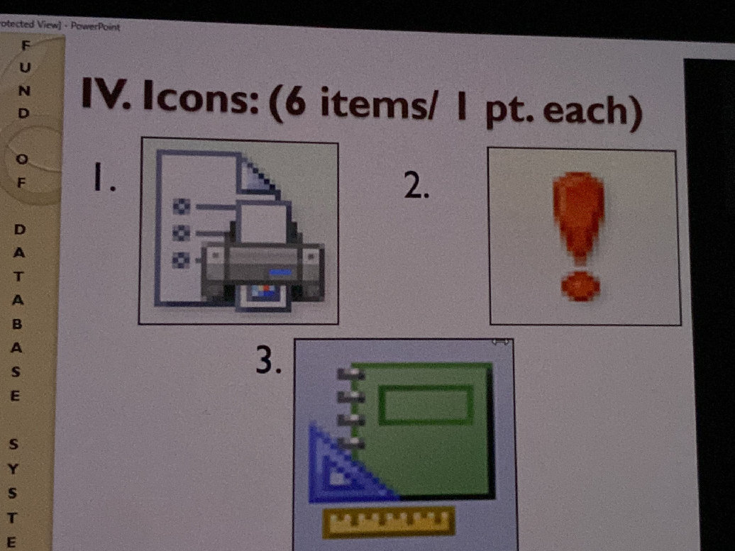 IV. Icons: (6 items/ 1 pt. each) 1. [Image | StudyX
