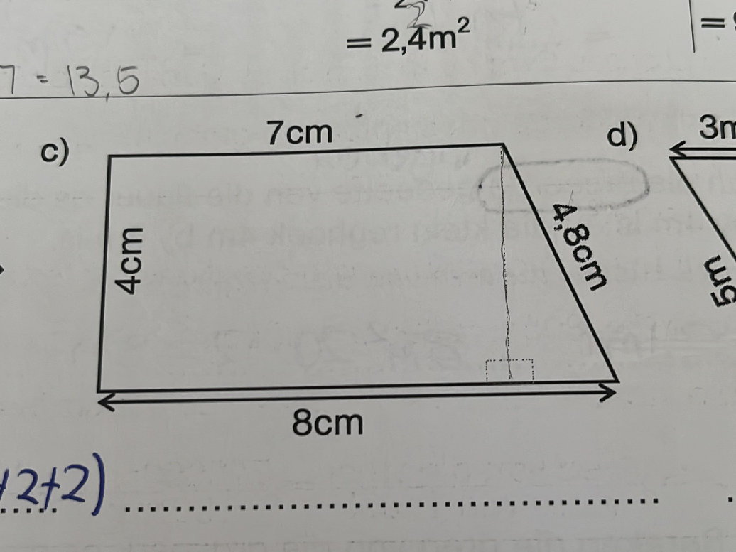 c) [Diagram of a trapezoid with parallel | StudyX