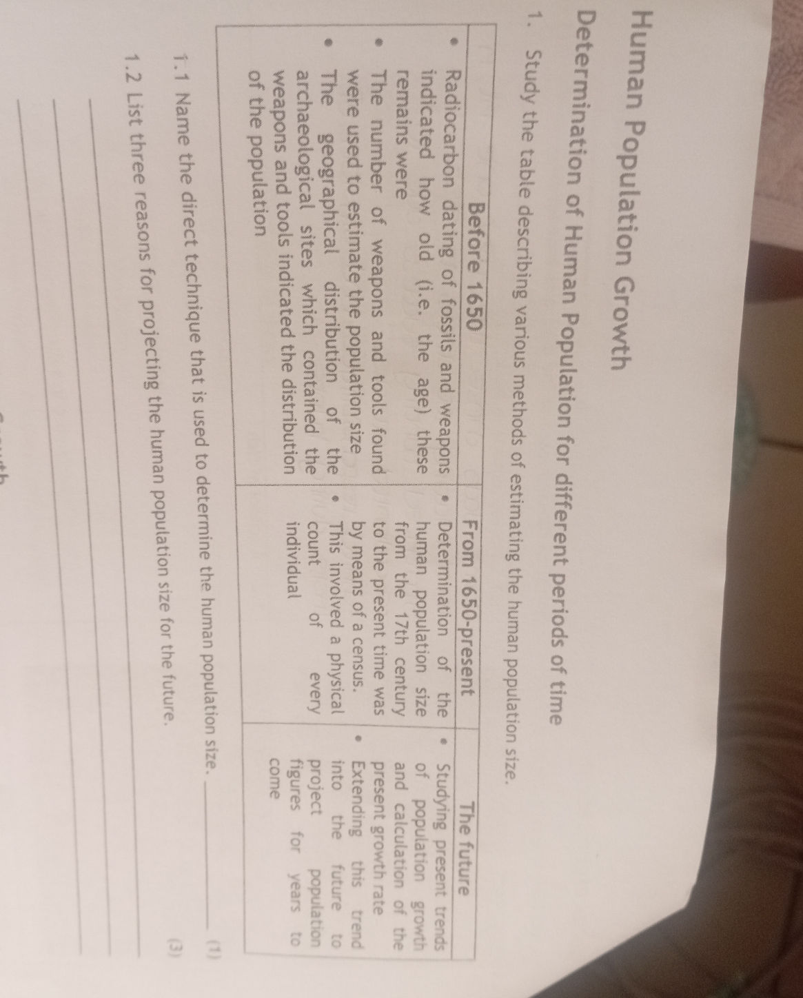 Human Population Growth Determination of | StudyX