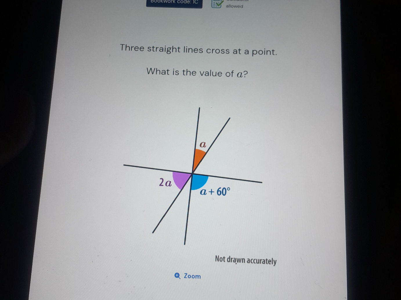 Three straight lines cross at a point. What | StudyX