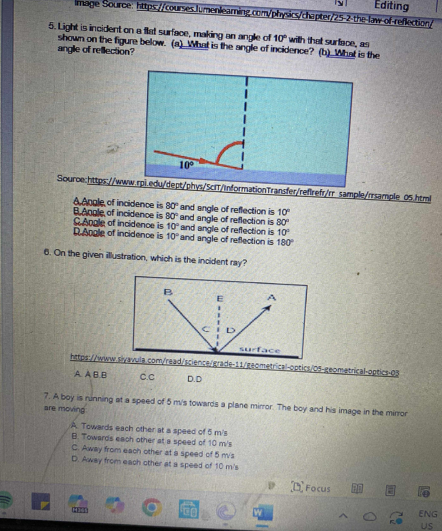 5. Light is incident on a flat surface, | StudyX