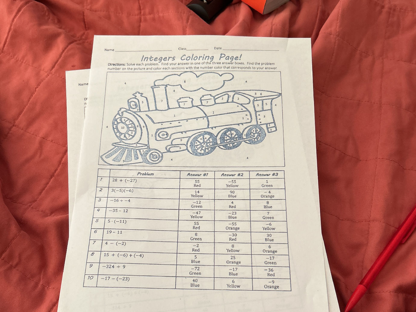 Directions: Solve each problem. Find your | StudyX