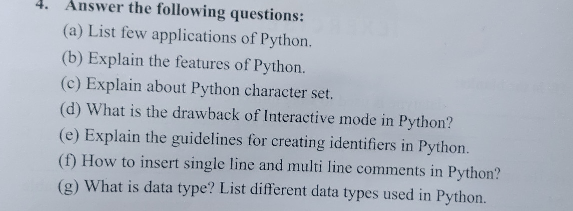 Answer the following questions: (a) List | StudyX