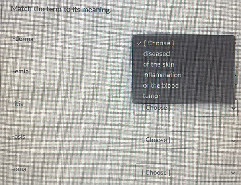Match the term to its meaning. | Term | | StudyX