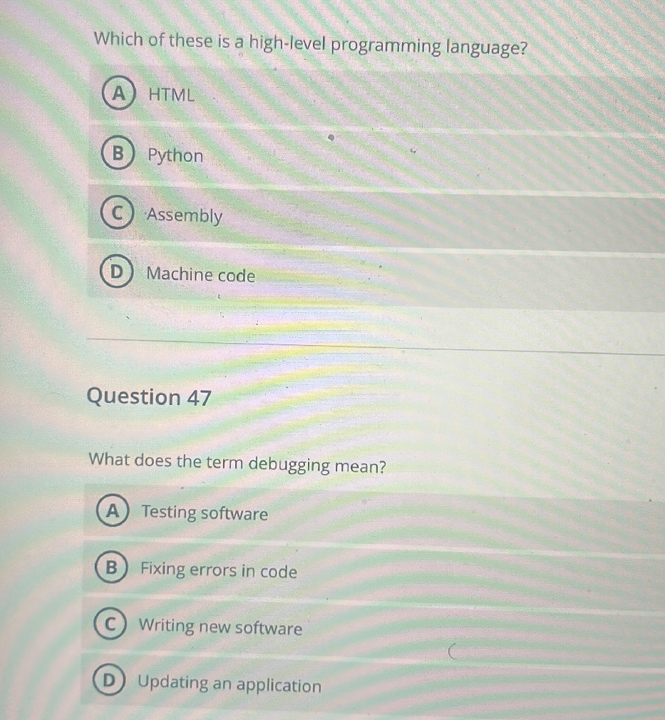 What does the term debugging mean? A) | StudyX