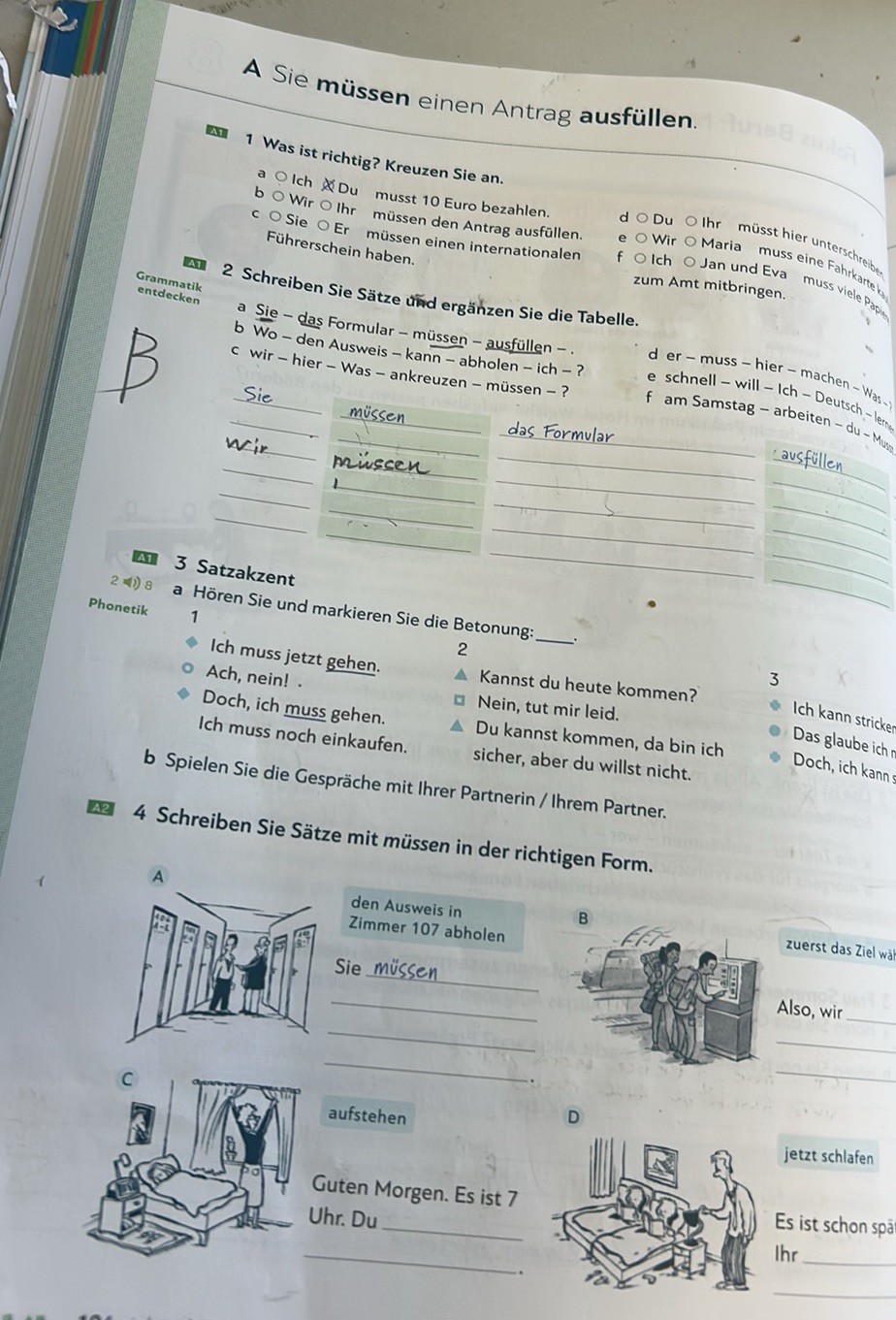 1 Was ist richtig? Kreuzen Sie an. a Ich Du | StudyX