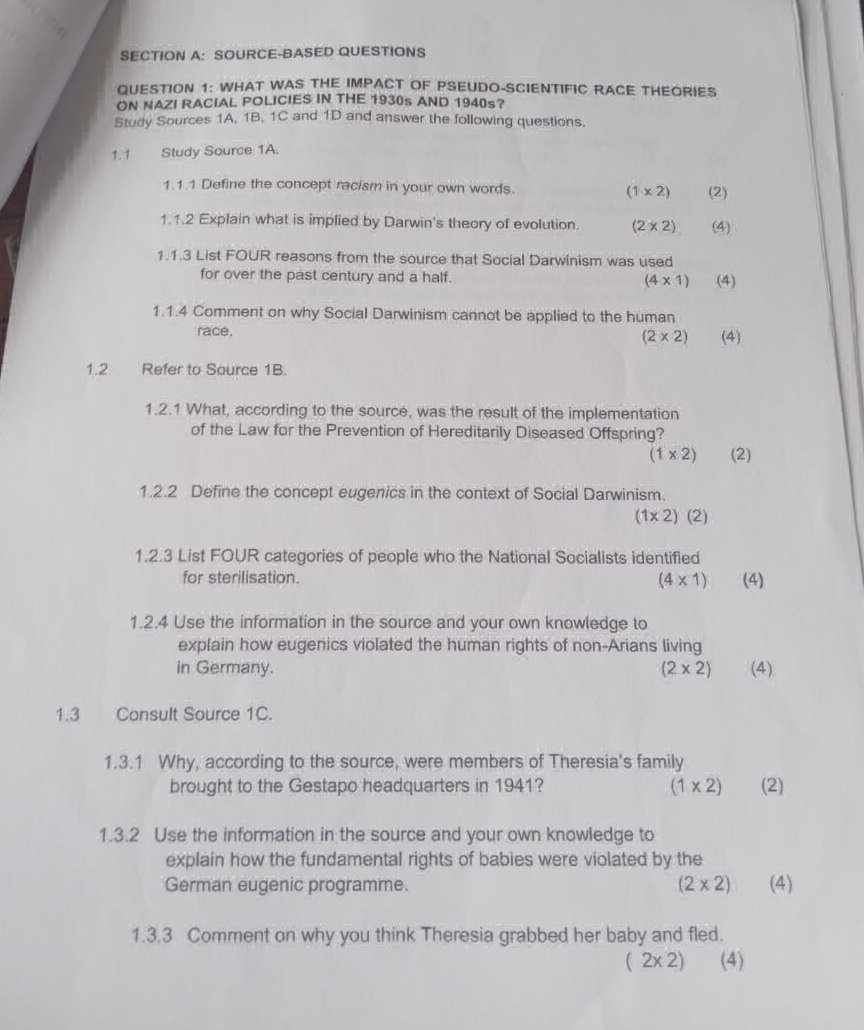 SECTION A: SOURCE-BASED QUESTIONS QUESTION | StudyX
