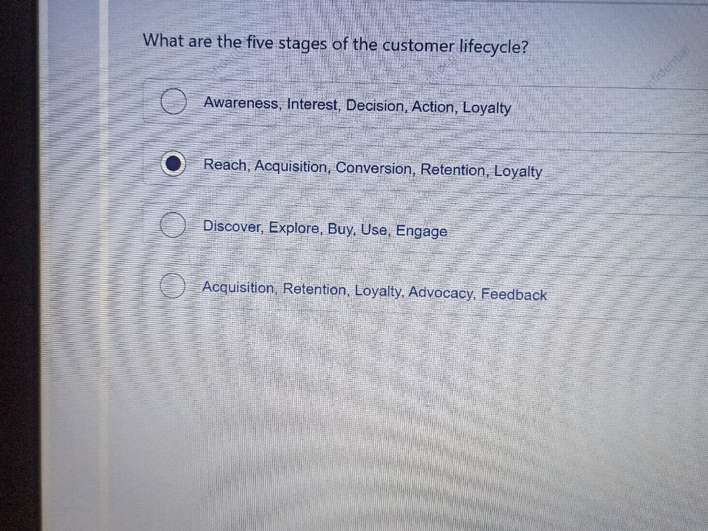 What are the five stages of the customer | StudyX