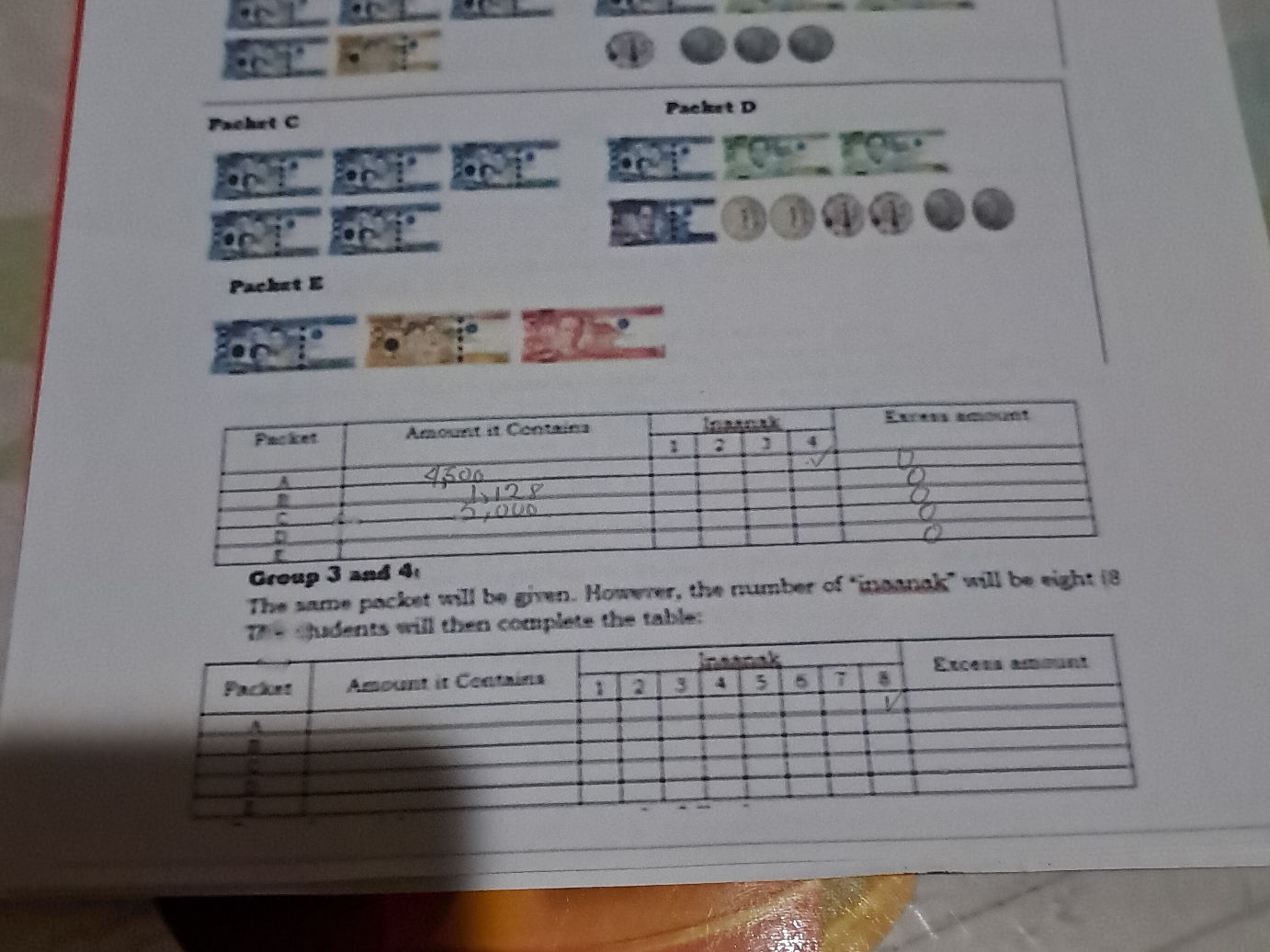 Packet C Packet D Packet E Table 1: | | StudyX