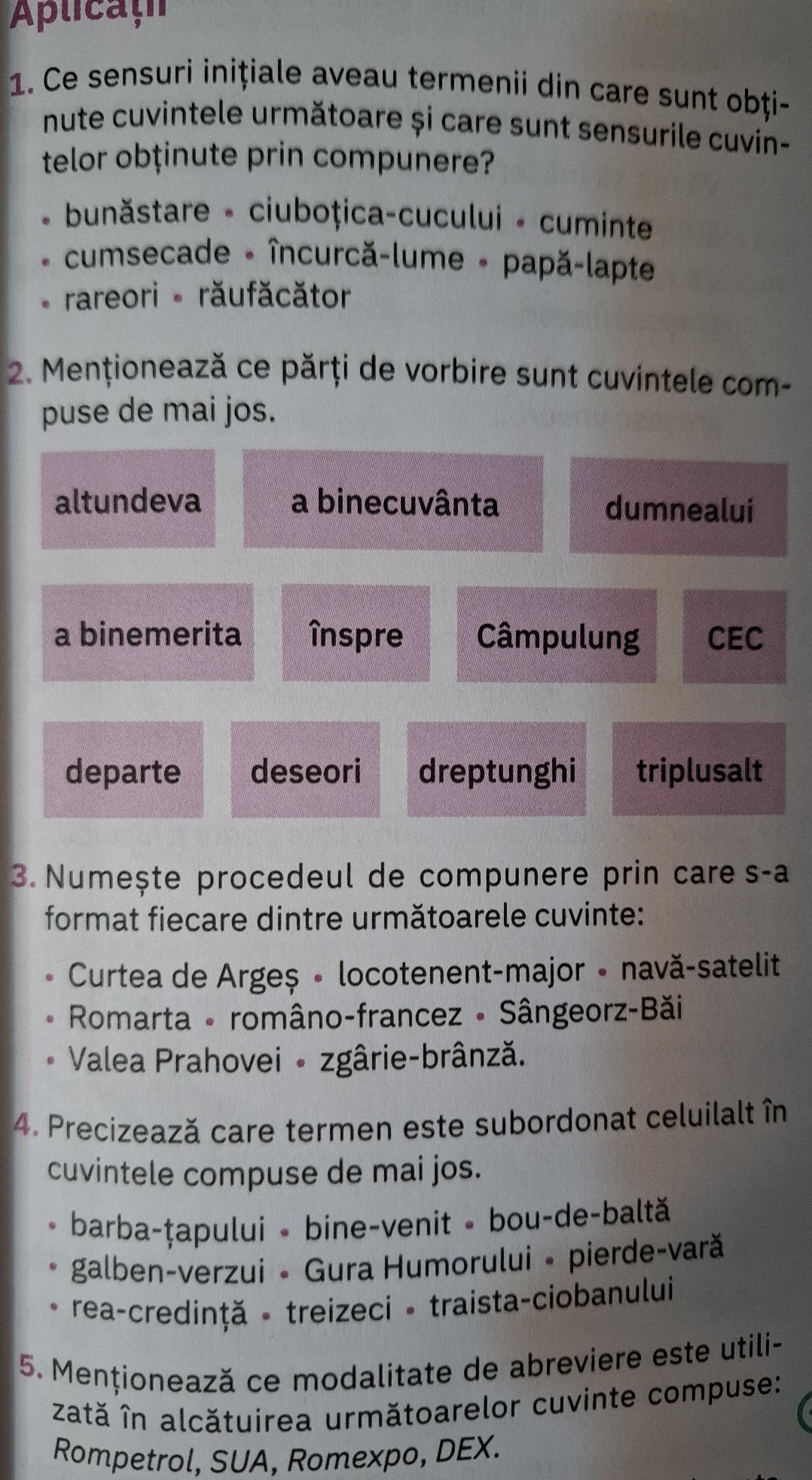 Menționează ce părți de vorbire sunt | StudyX