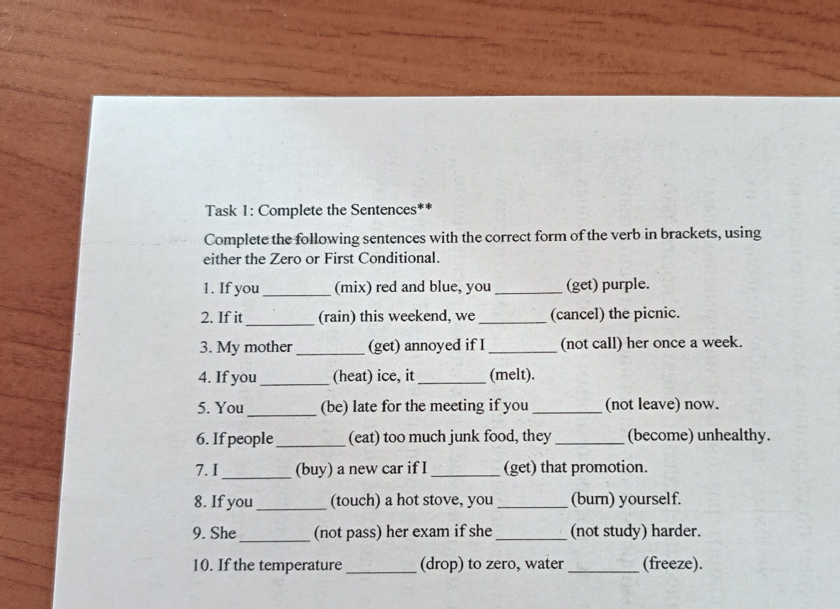 Complete the following sentences with the | StudyX