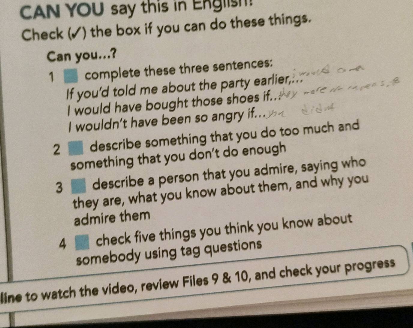 Check ( ) the box if you can do these | StudyX