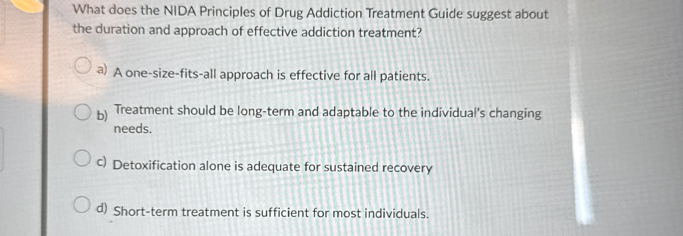 What does the NIDA Principles of Drug | StudyX