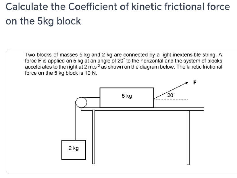 Calculate the Coefficient of kinetic | StudyX