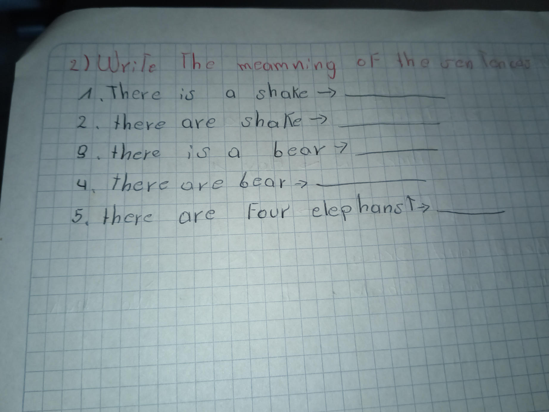 2) Write The meaning of the sentences 1. | StudyX